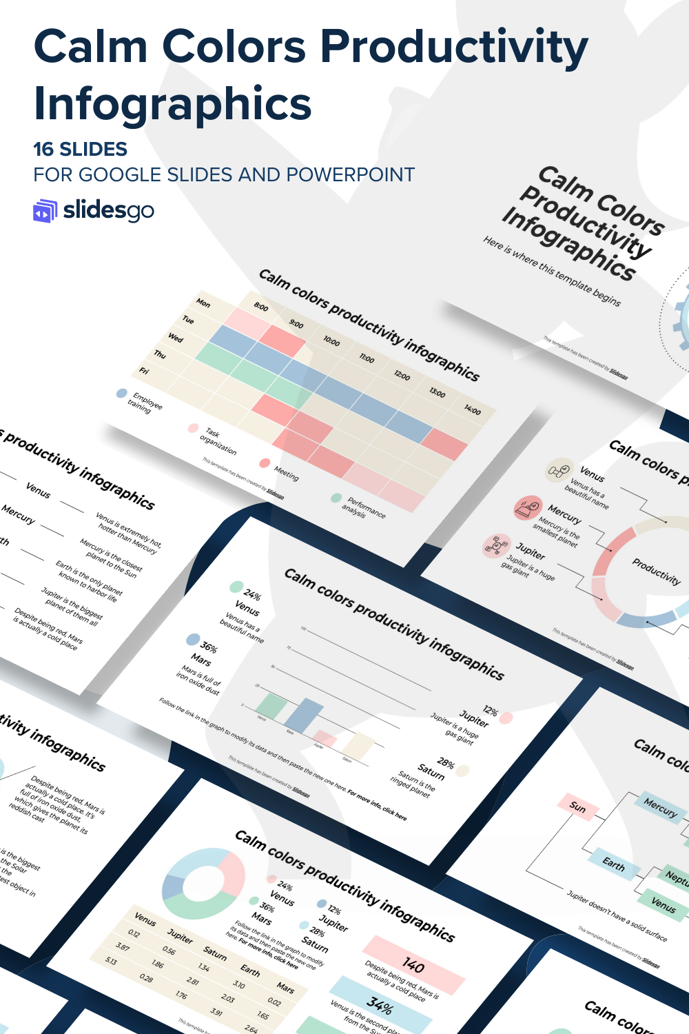 Calm Colors Productivity Infographics | Google Slides & PPT