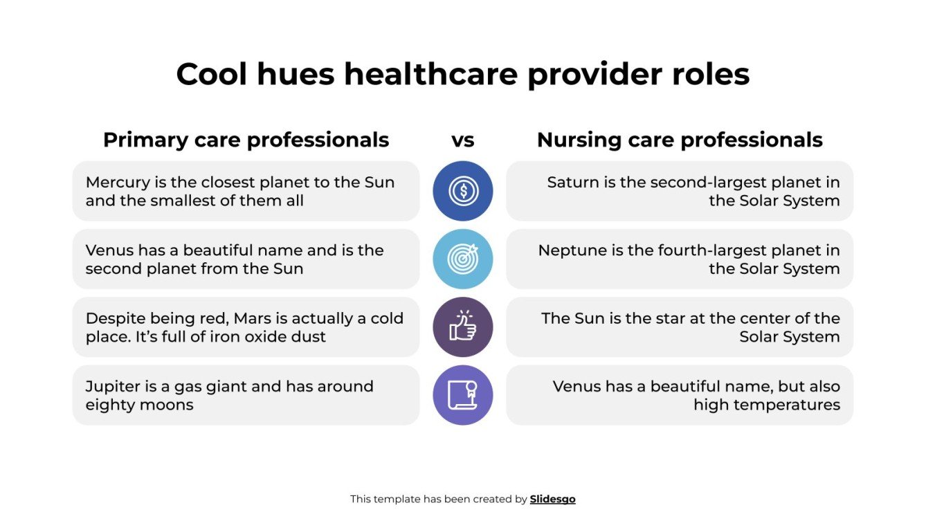 Cool Hues Healthcare Provider Roles Infographics