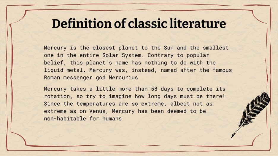 Classic Literature Aesthetic Theme | Google Slides y PPT