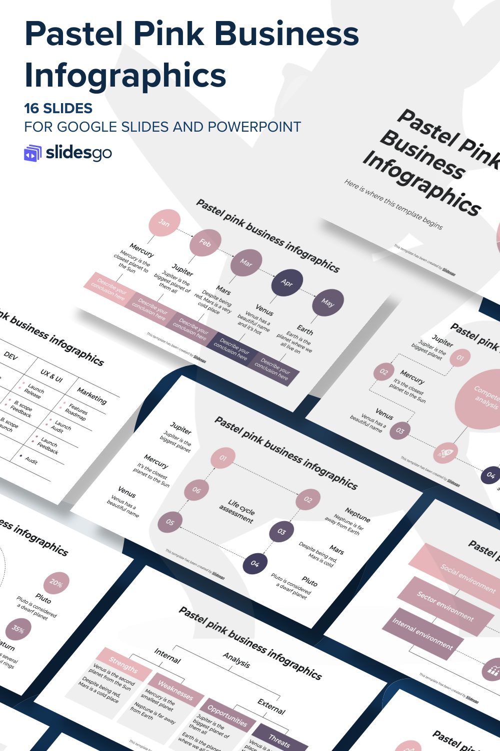 Pastel Pink Business Infographics | Google Slides & PPT