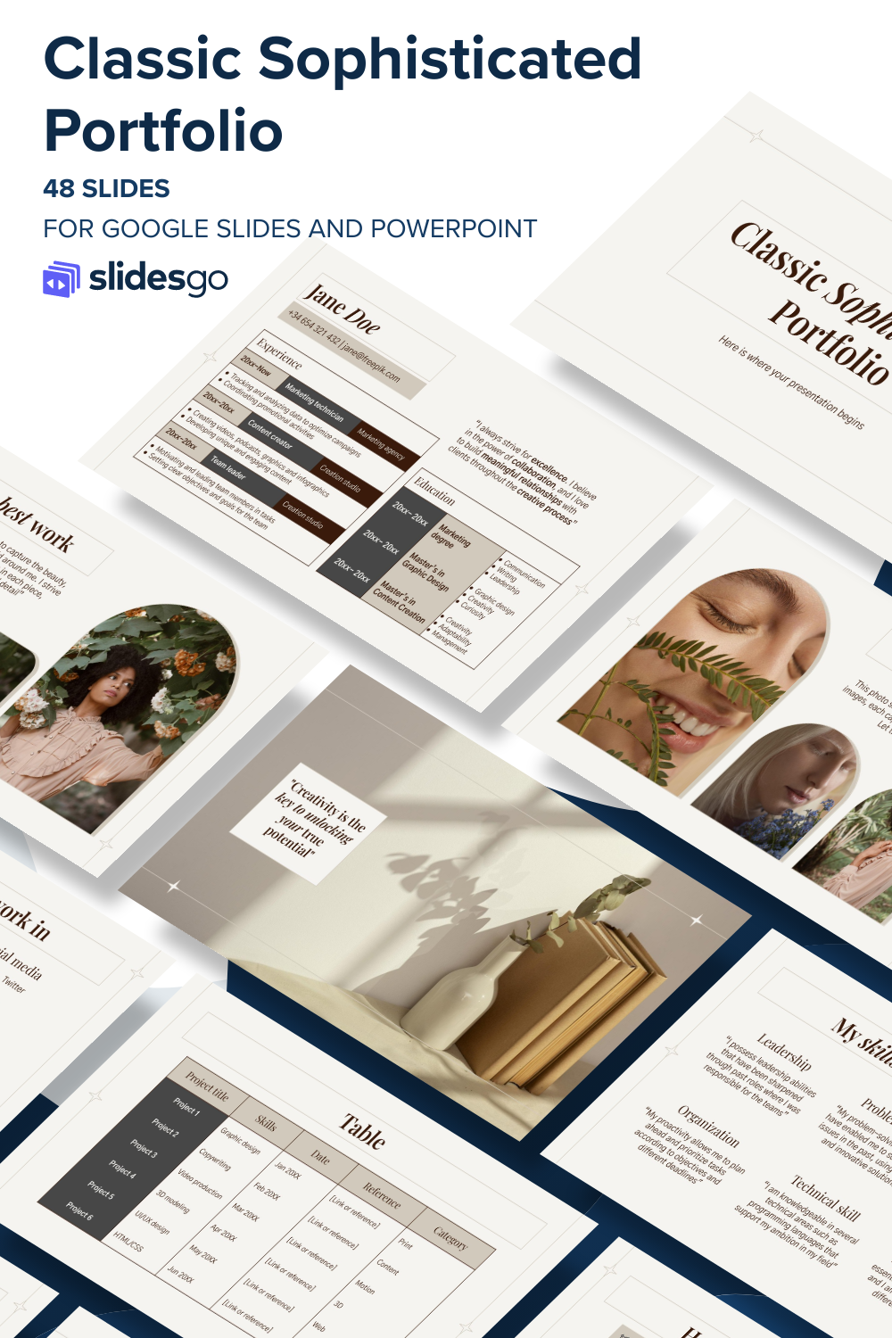 Classic Sophisticated Portfolio | Google Slides & PowerPoint