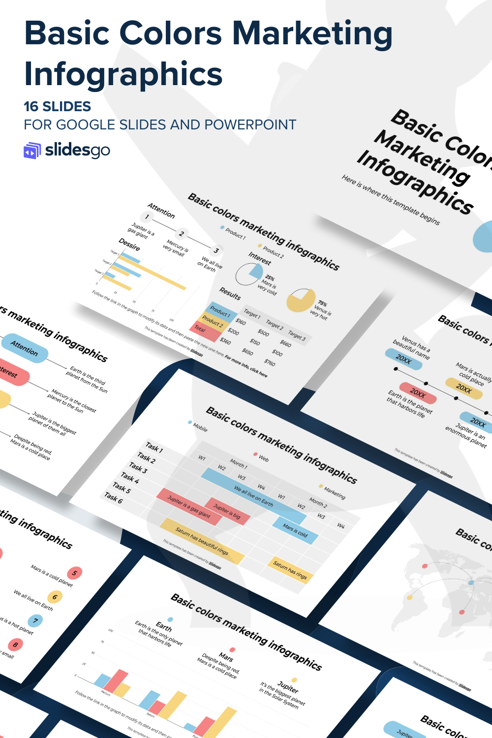 Basic Colors Marketing Infographics | Google Slides & PPT