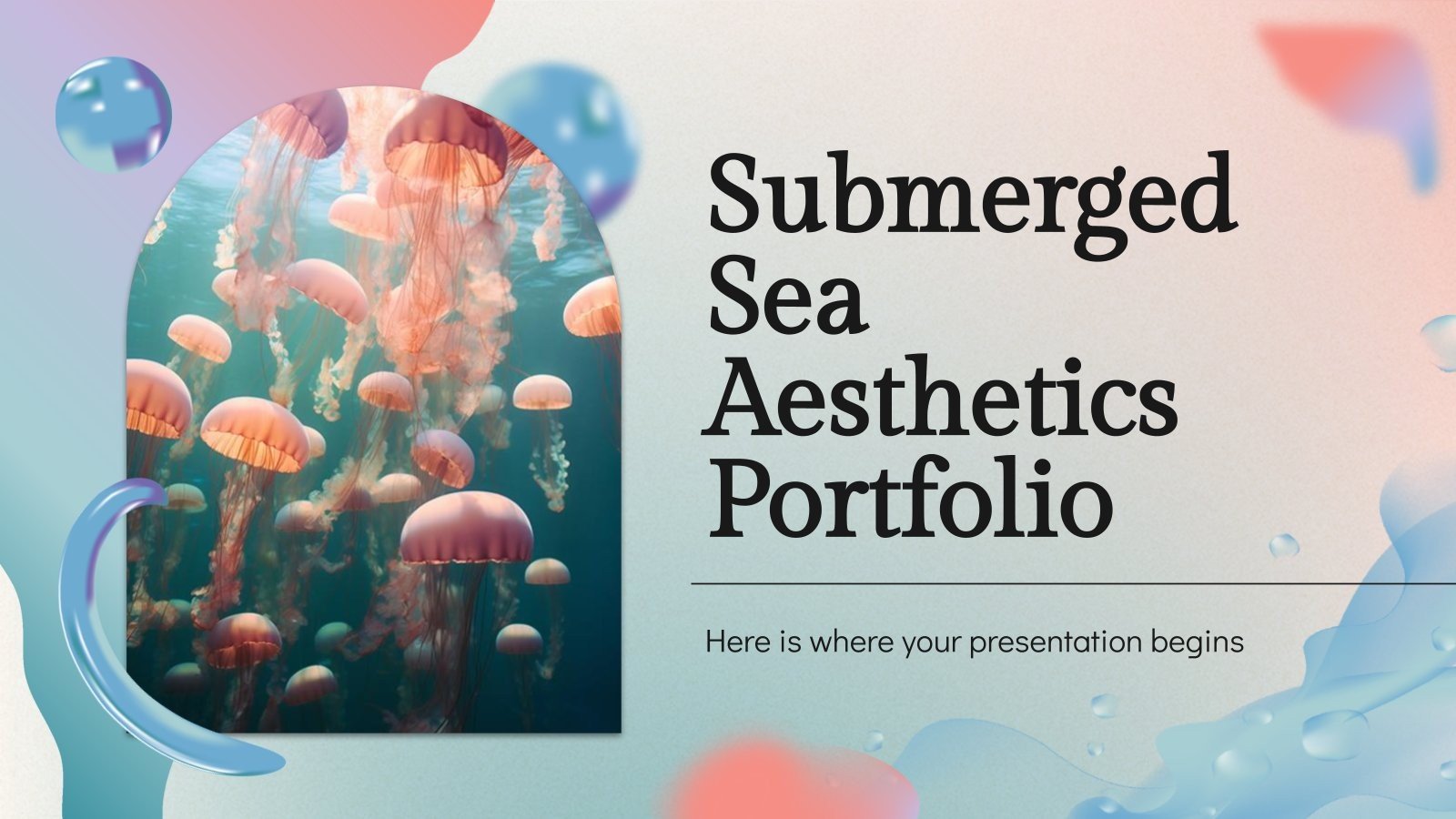 Submerged Sea Aesthetics Portfolio | Google Slides & PPT