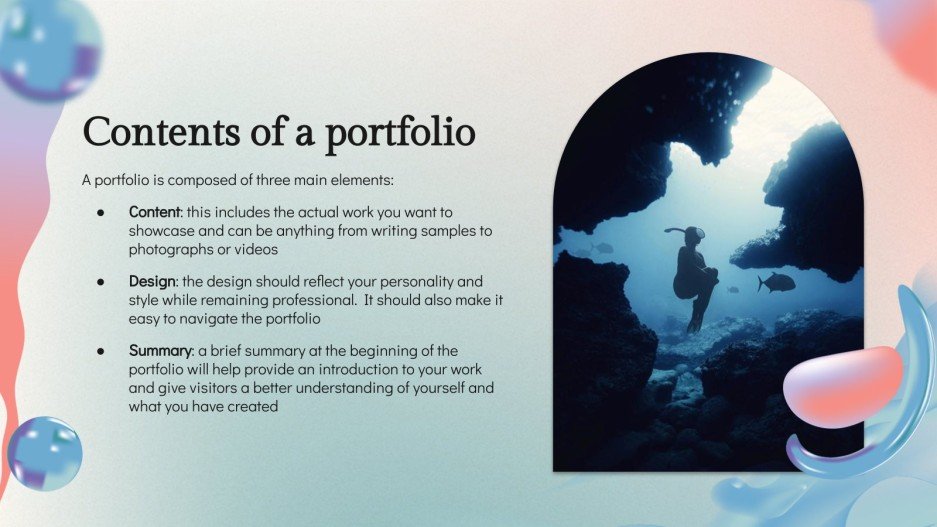 Submerged Sea Aesthetics Portfolio | Google Slides & PPT