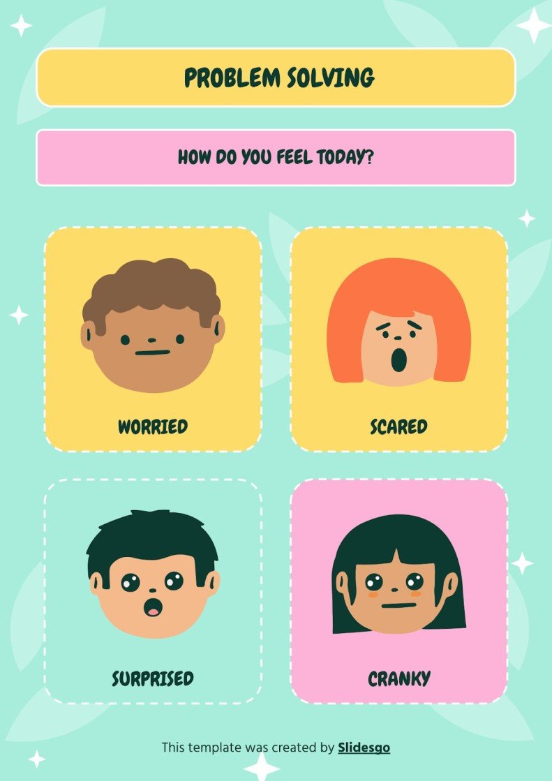 Printable Problem Solving Visual Support Worksheets for Pre-K