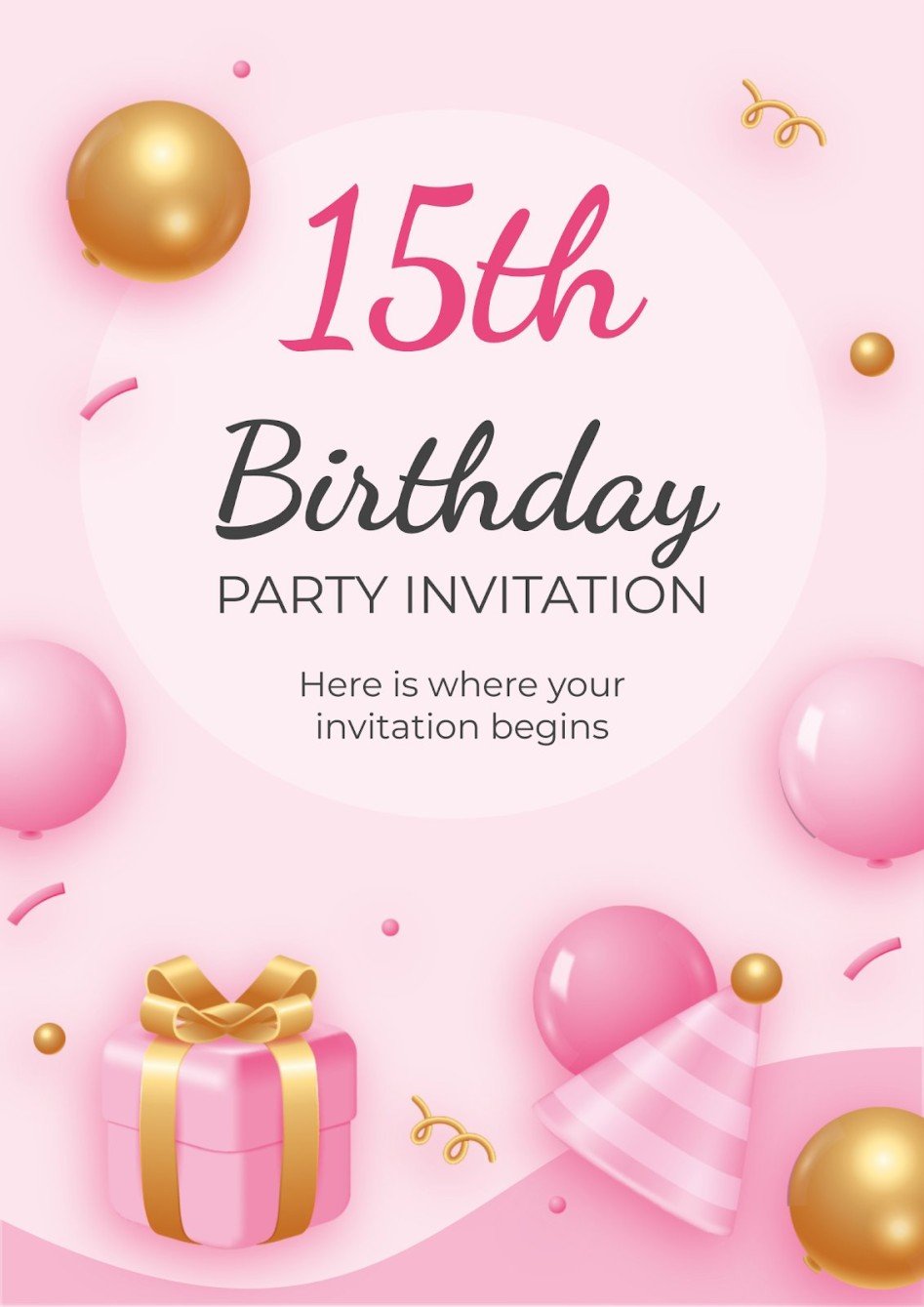 Invitación para fiesta de quinceañera | Google Slides y PPT