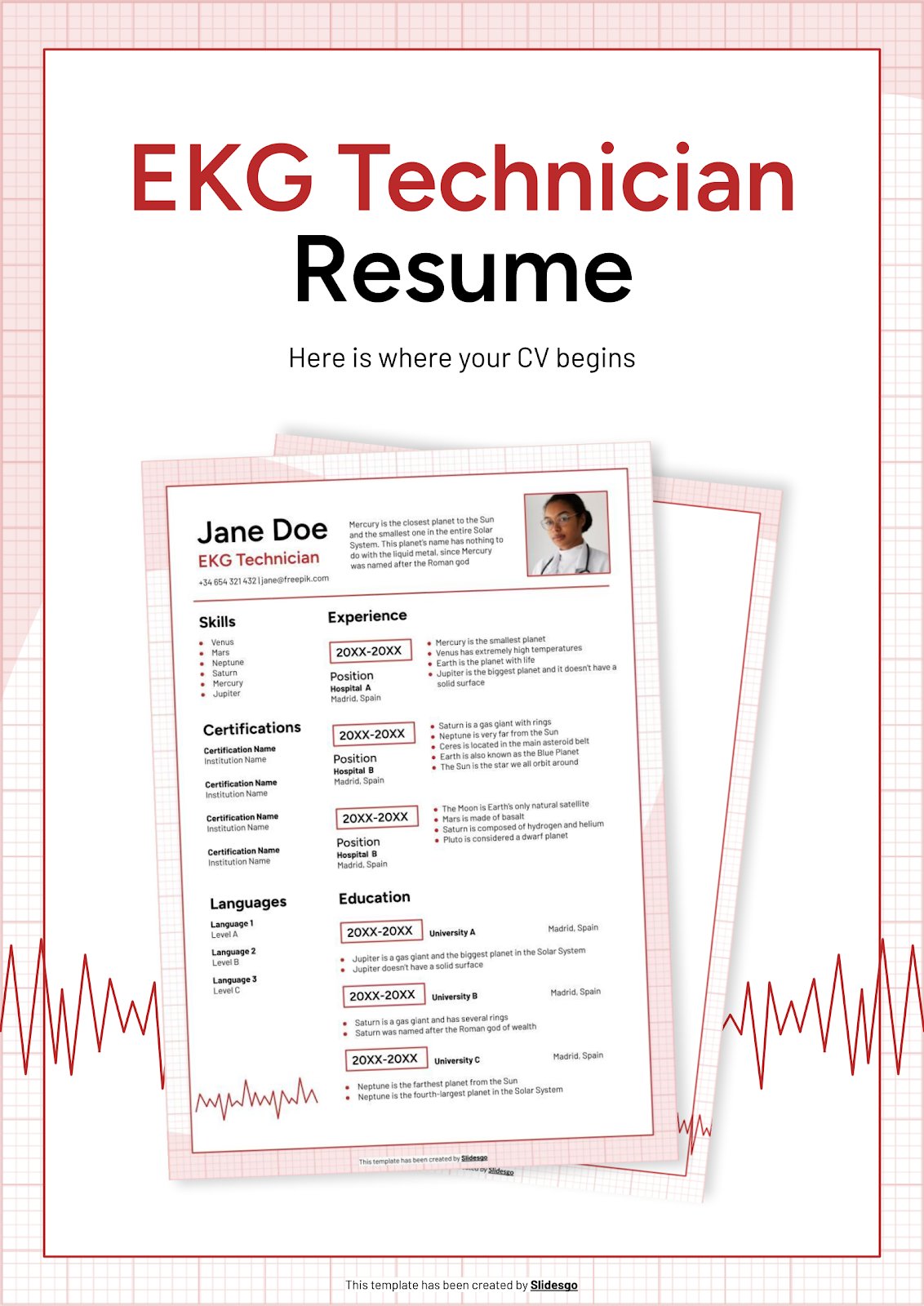 심전도 기술자 이력서 | Google Slides & PowerPoint