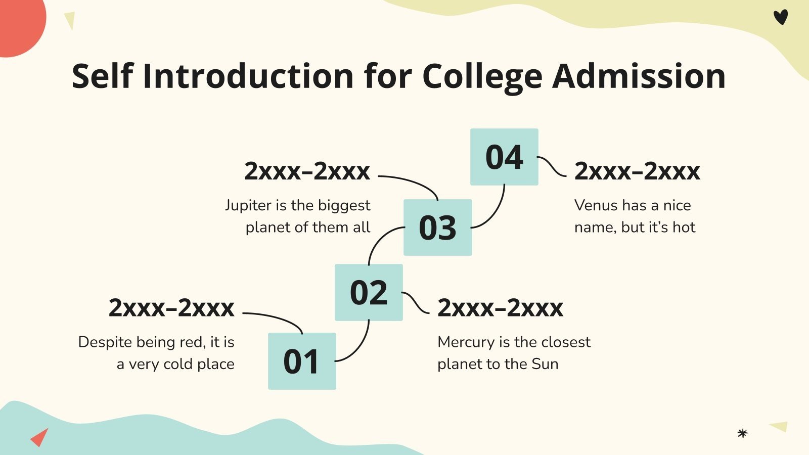 Self Introduction for College Admission Infographics