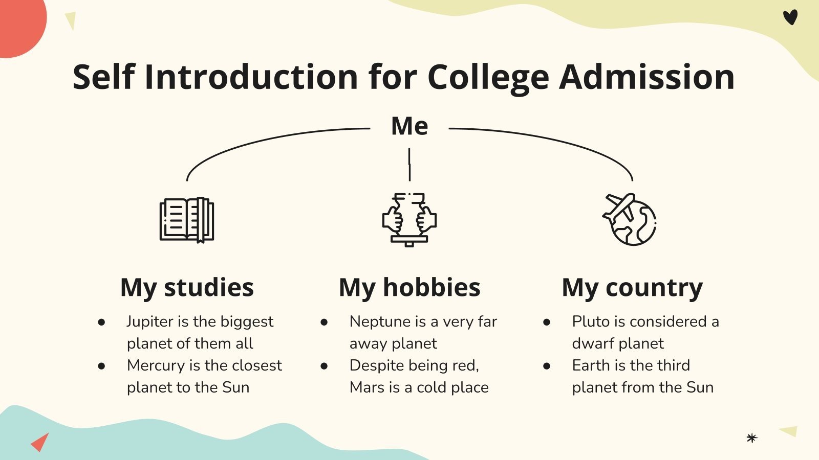 Self Introduction for College Admission Infographics