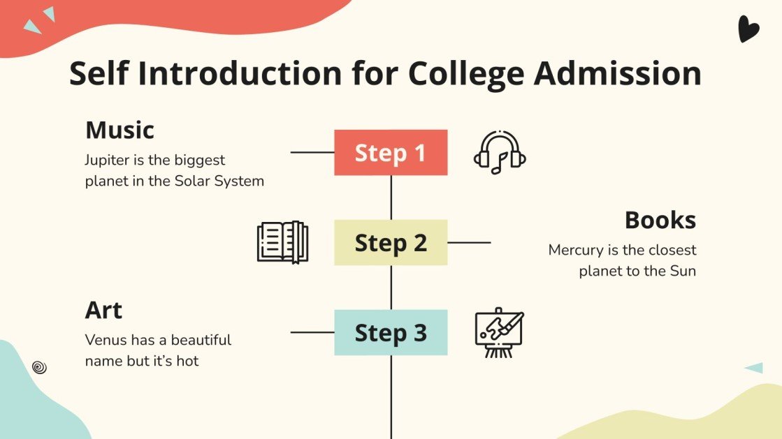 Self Introduction for College Admission Infographics