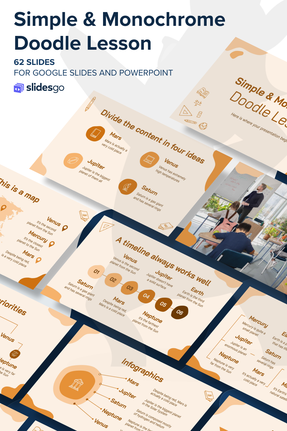 Simple & Monochrome Doodle Lesson | Google Slides & PPT
