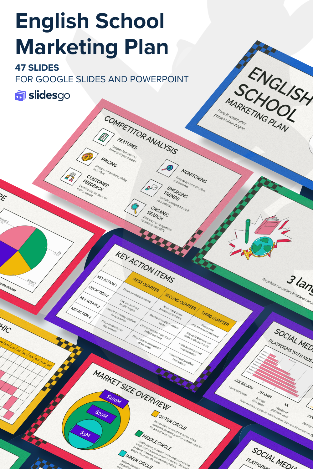 English School Marketing Plan | Google Slides & PowerPoint