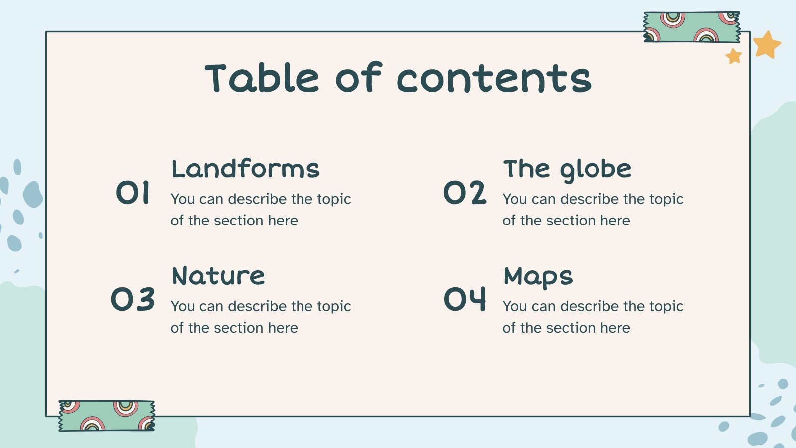 Tema de geografía con garabatos | Google Slides y PPT