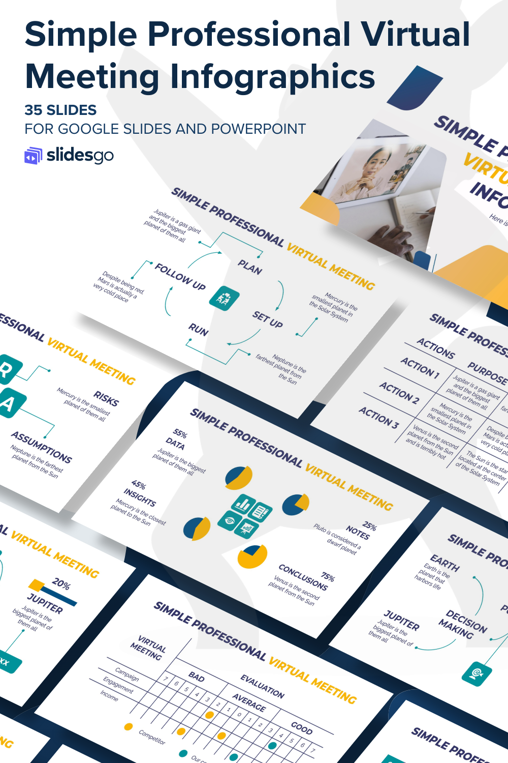 Simple Professional Virtual Meeting Infographics