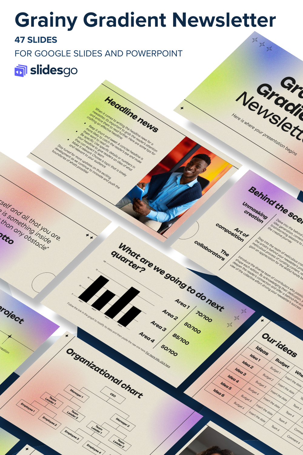 Grainy Gradient Newsletter | Google Slides & PowerPoint
