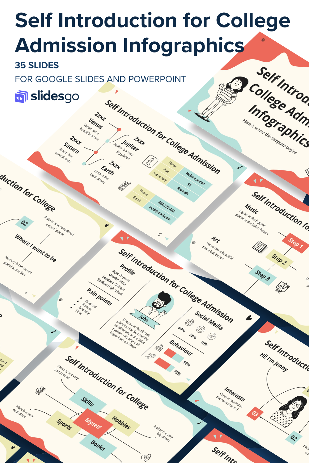 Self Introduction for College Admission Infographics