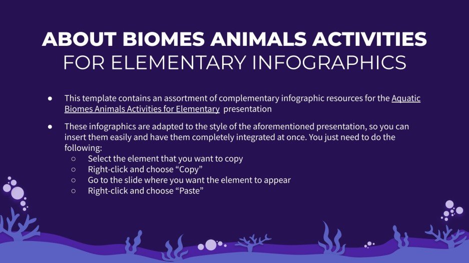 Aquatic Biomes Activities for Elementary Infographics