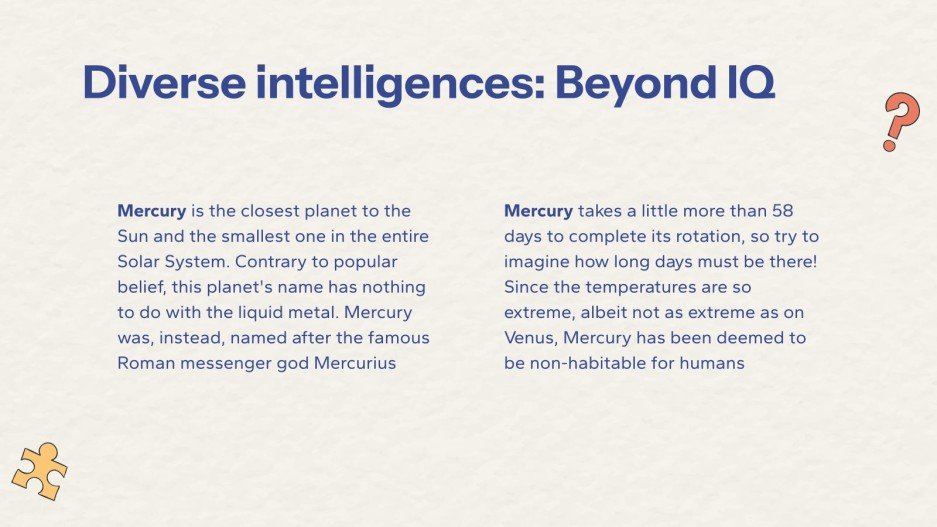 Multiple Intelligences Theory Lesson | Google Slides & PPT