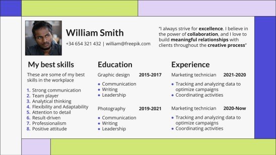 Personal Theme Portfolio | Google Slides and PowerPoint