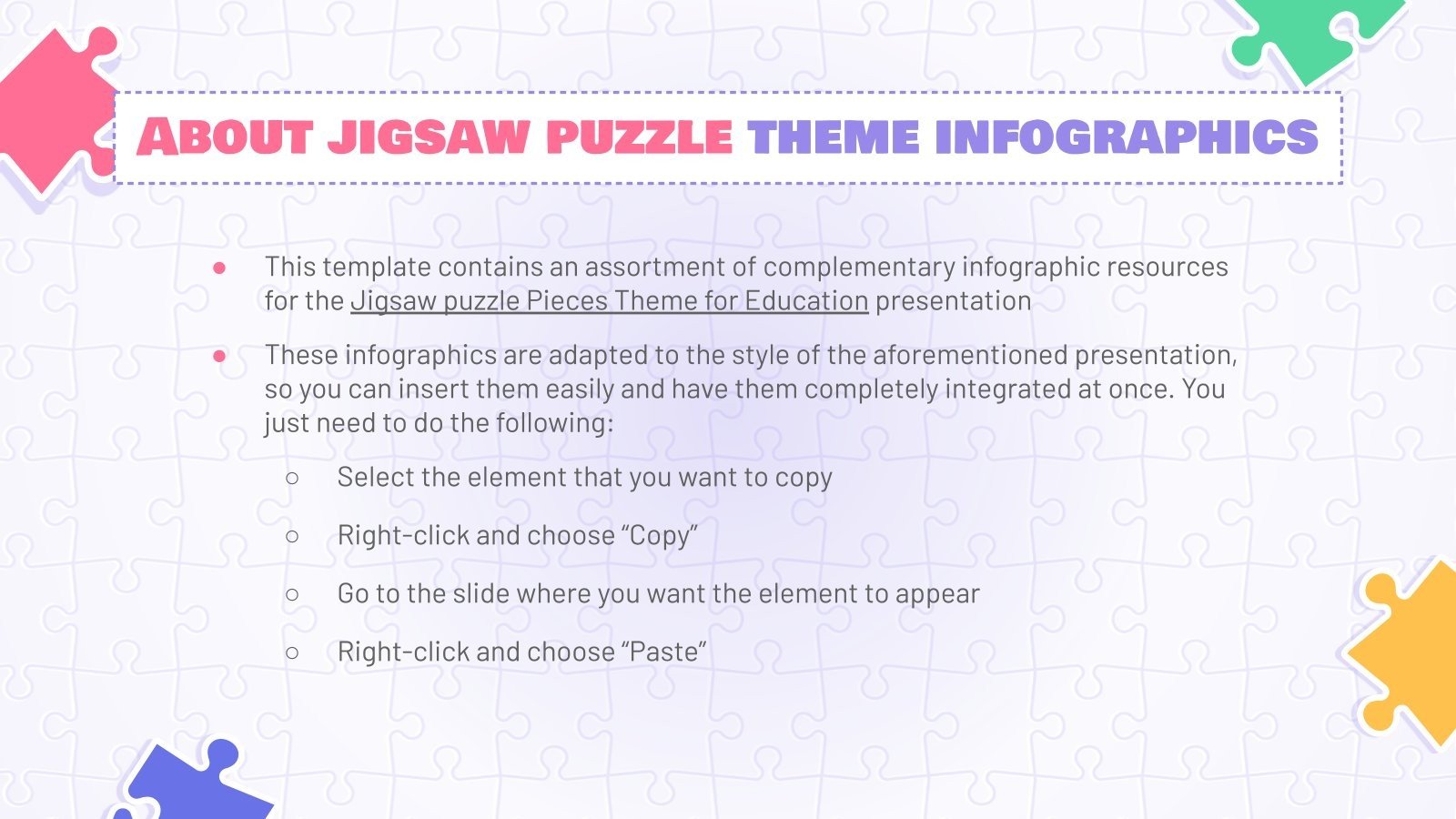 Jigsaw Puzzle Pieces Theme for Education Infographics