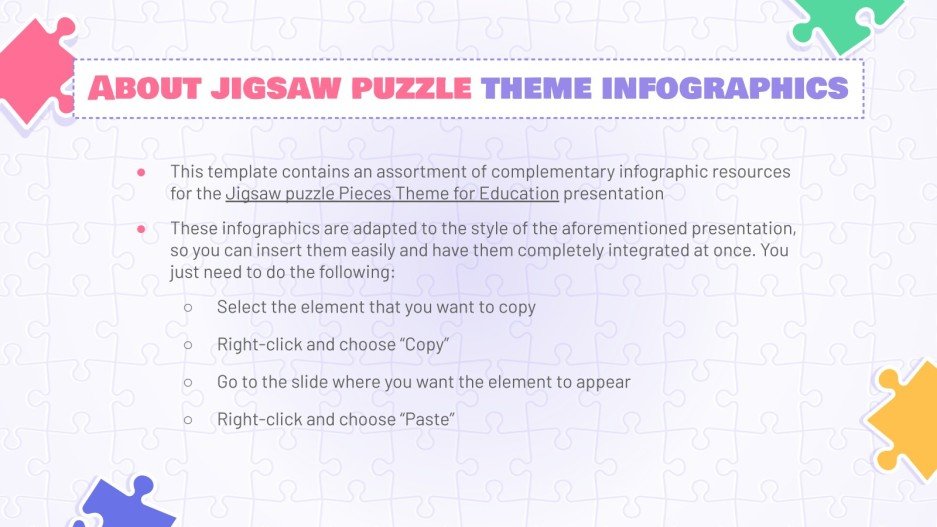 Jigsaw Puzzle Pieces Theme for Education Infographics