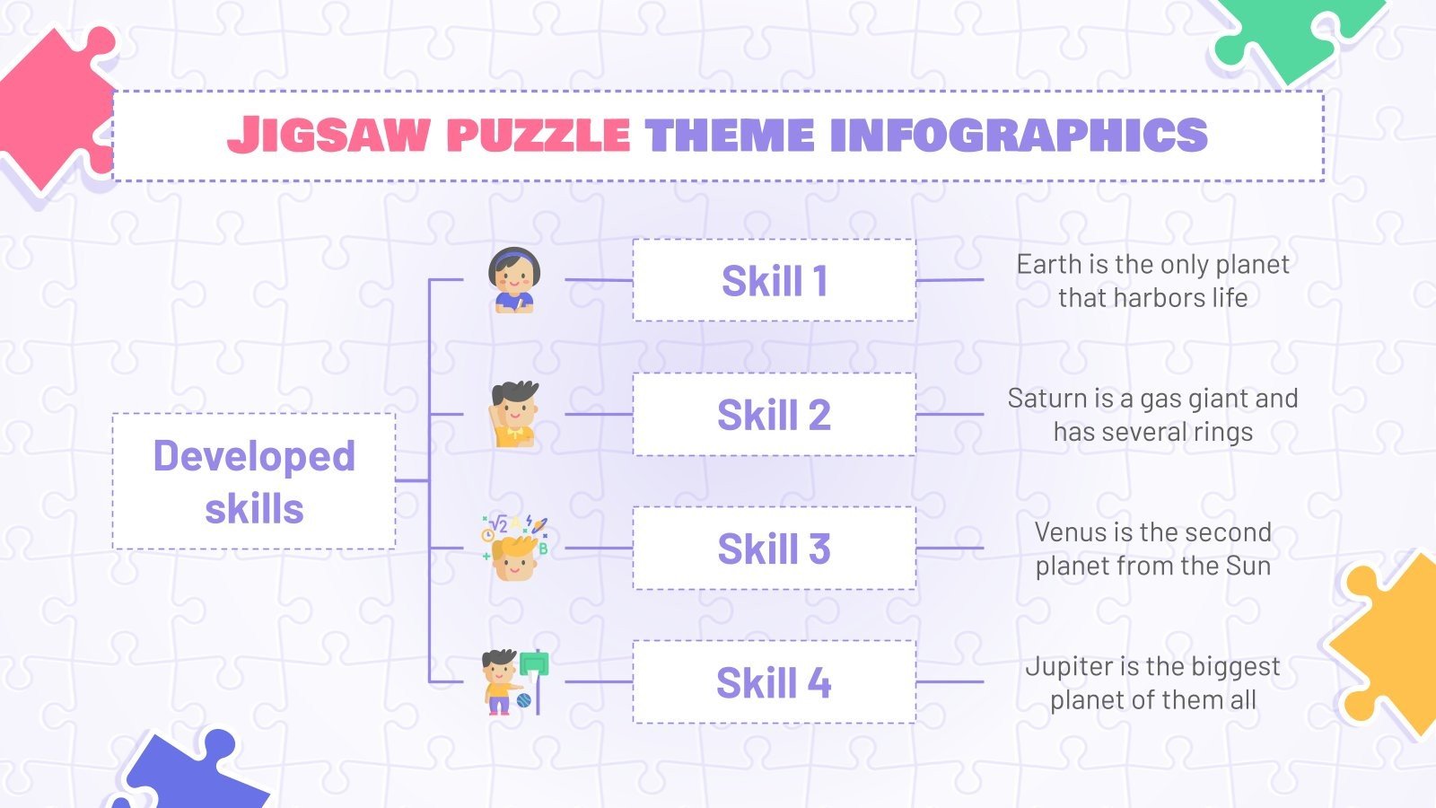 Jigsaw Puzzle Pieces Theme for Education Infographics