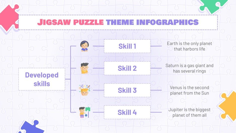 Jigsaw Puzzle Pieces Theme for Education Infographics