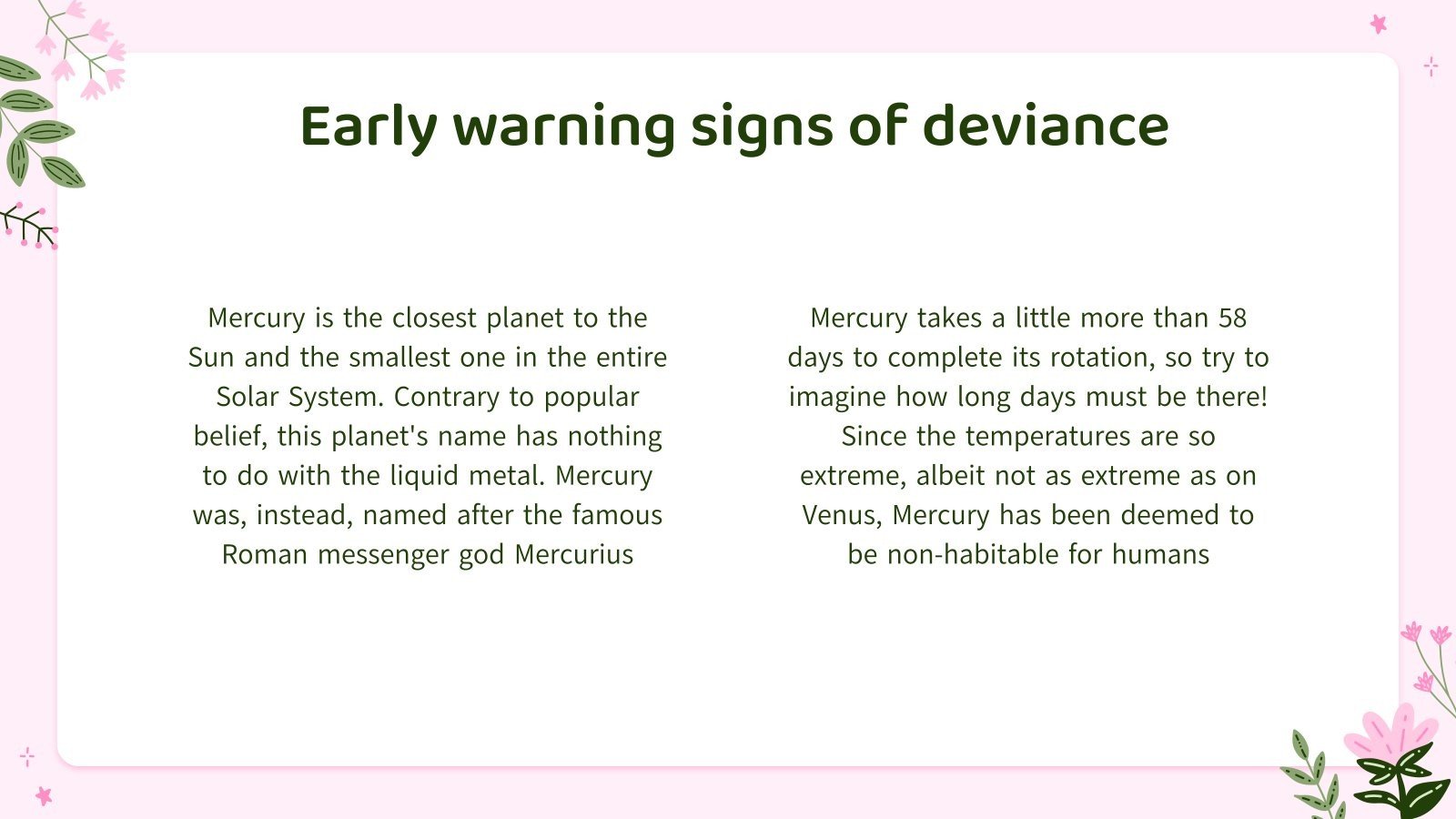 Identifying Deviant Behavior in Children | Google Slides
