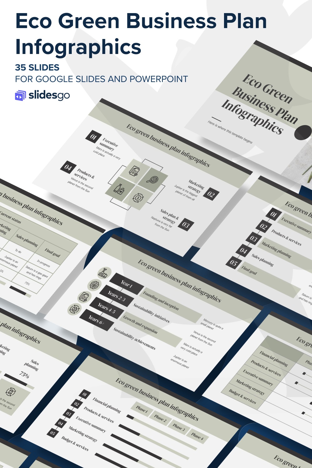 Eco Green Business Plan Infographics | Google Slides