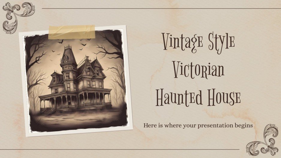 Vintage Style Victorian Haunted House | Google Slides