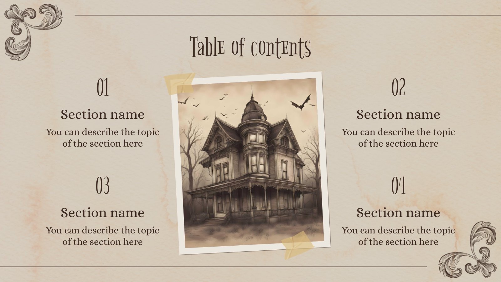 Vintage Style Victorian Haunted House | Google Slides