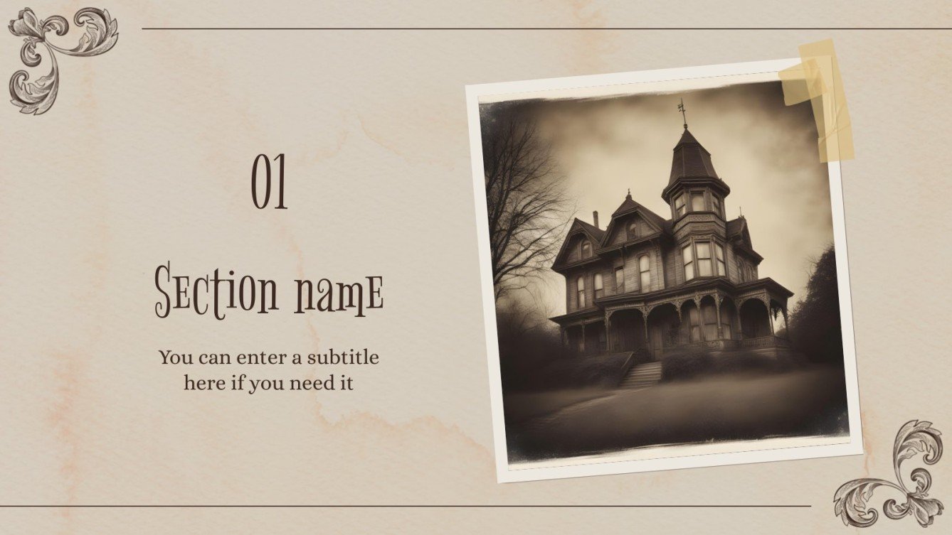 Vintage Style Victorian Haunted House | Google Slides