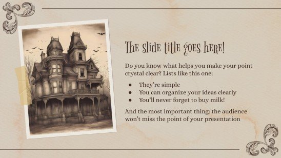 Vintage Style Victorian Haunted House | Google Slides