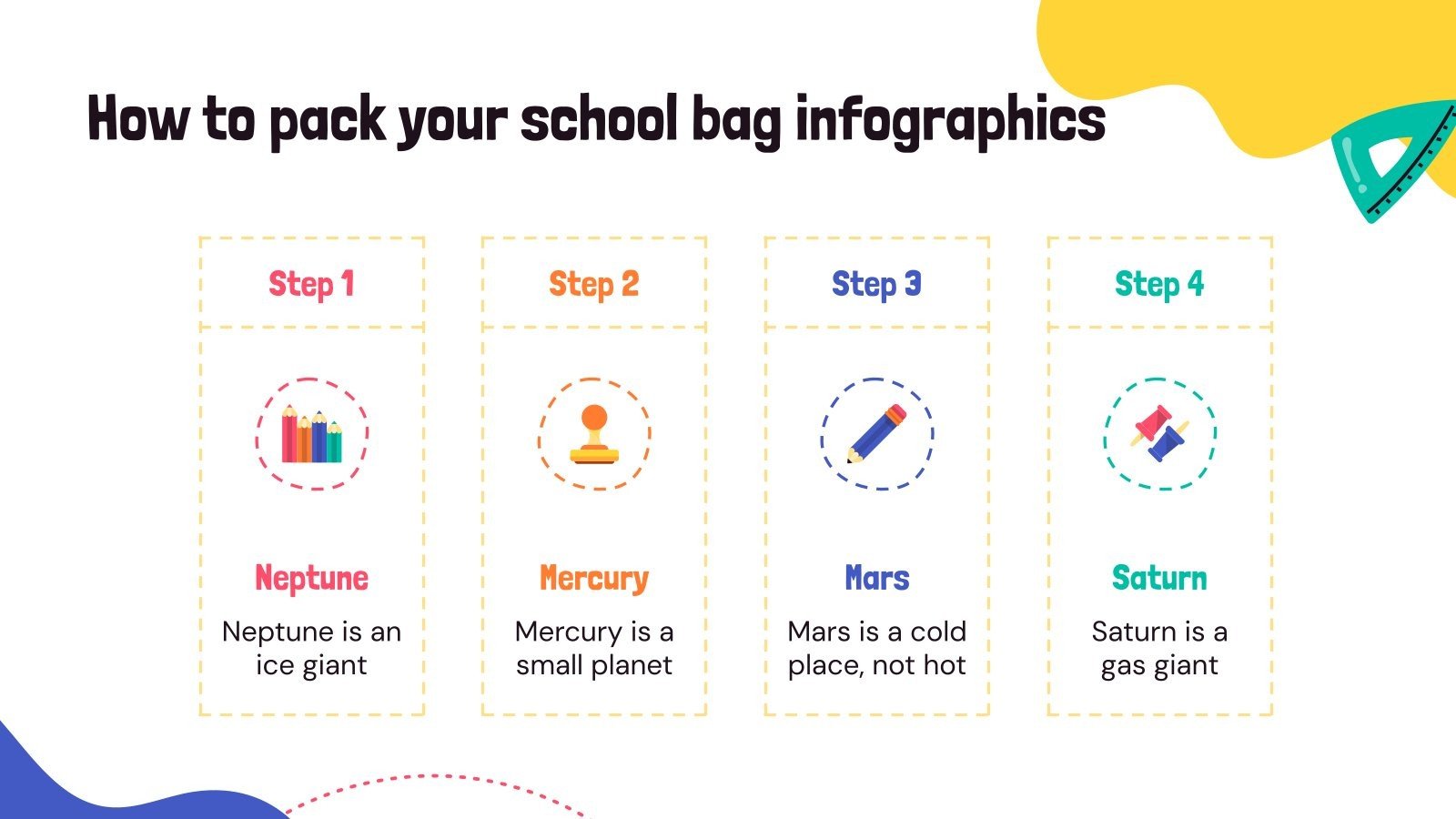 How to Pack your School Bag Infographics | Google Slides