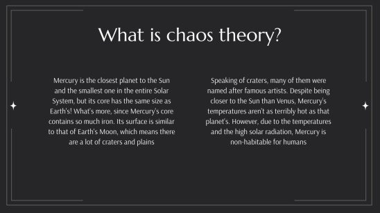 Ciencias y matemáticas: Teorías del caos | Google Slides