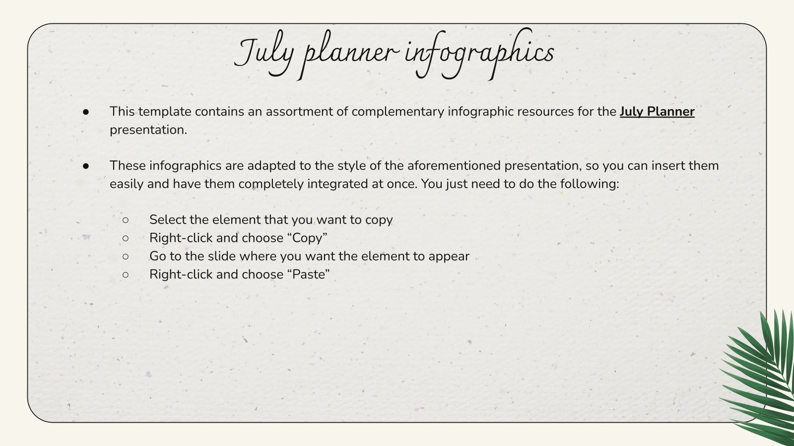 July Planner Infographics | Google Slides & PowerPoint