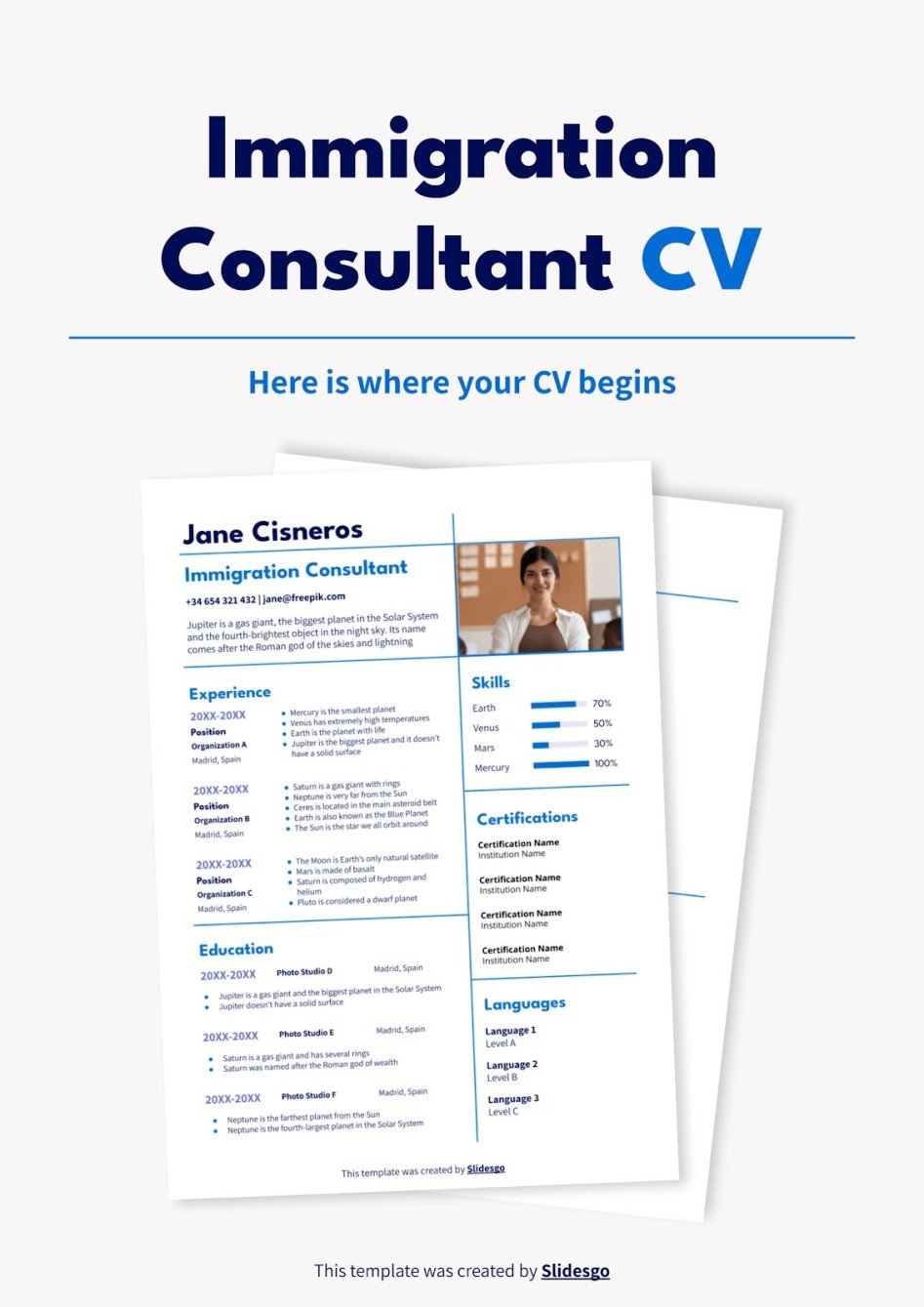 Immigration Consultant CV | Google Slides & PowerPoint