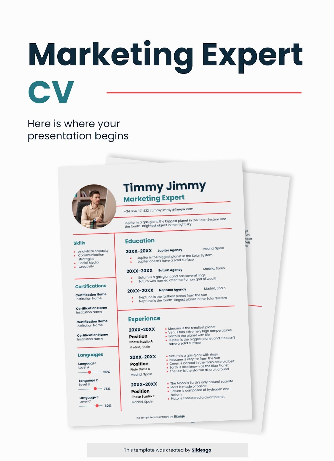 Plantillas gratis para CV, para Google Slides y PowerPoint