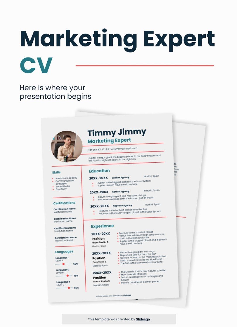 Plantillas gratis para CV, para Google Slides y PowerPoint