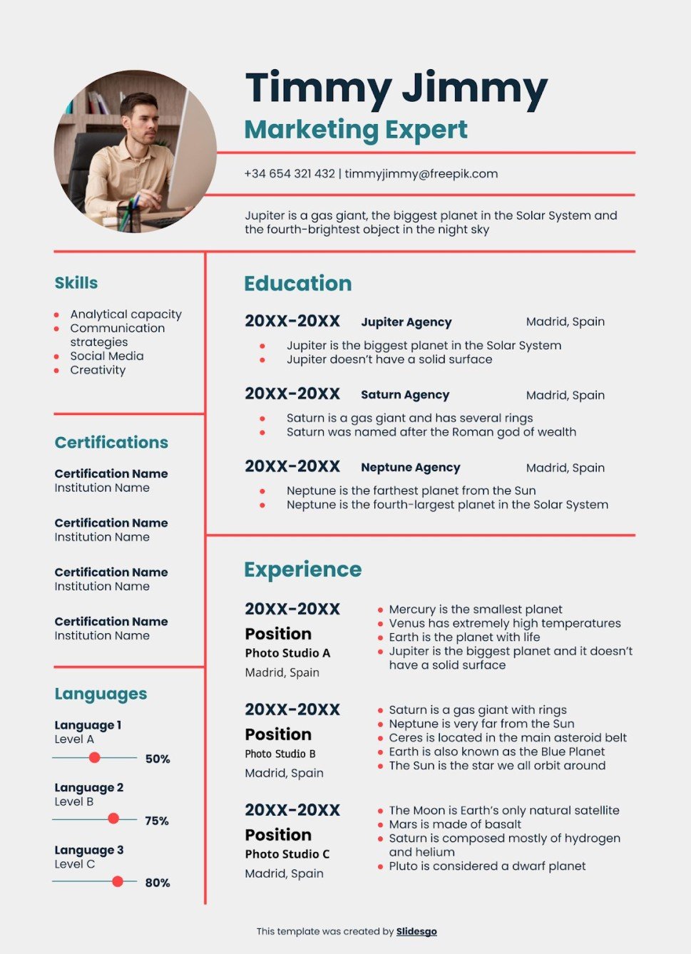 Marketing Expert CV | Google Slides & PowerPoint