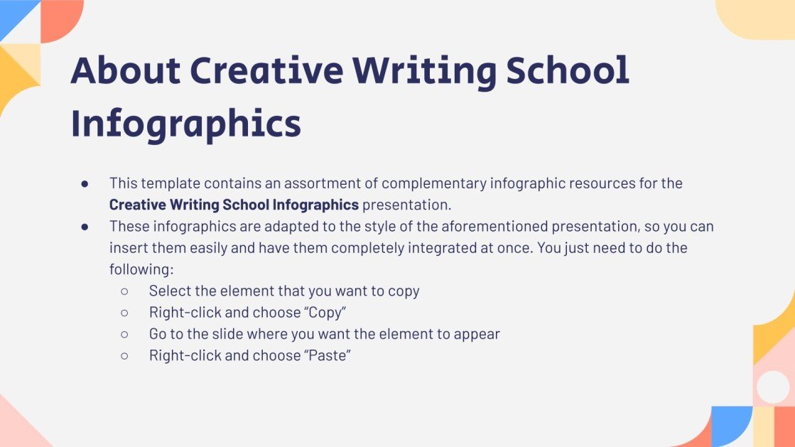 Creative Writing School Infographics | Google Slides