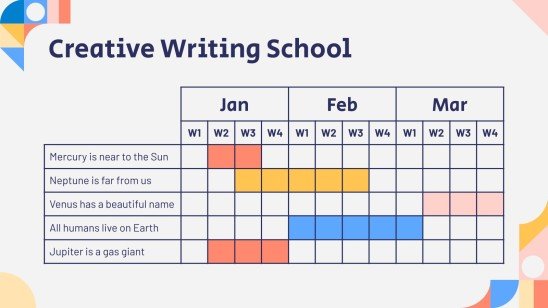 Creative Writing School Infographics | Google Slides