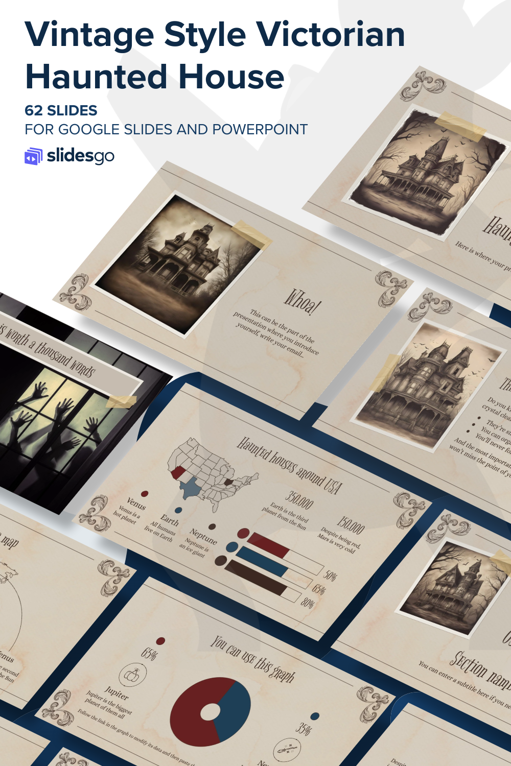 Vintage Style Victorian Haunted House | Google Slides