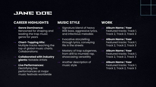 Trap Singer Portfolio Presentation