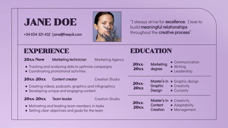 Formal Lavender Portfolio Presentation