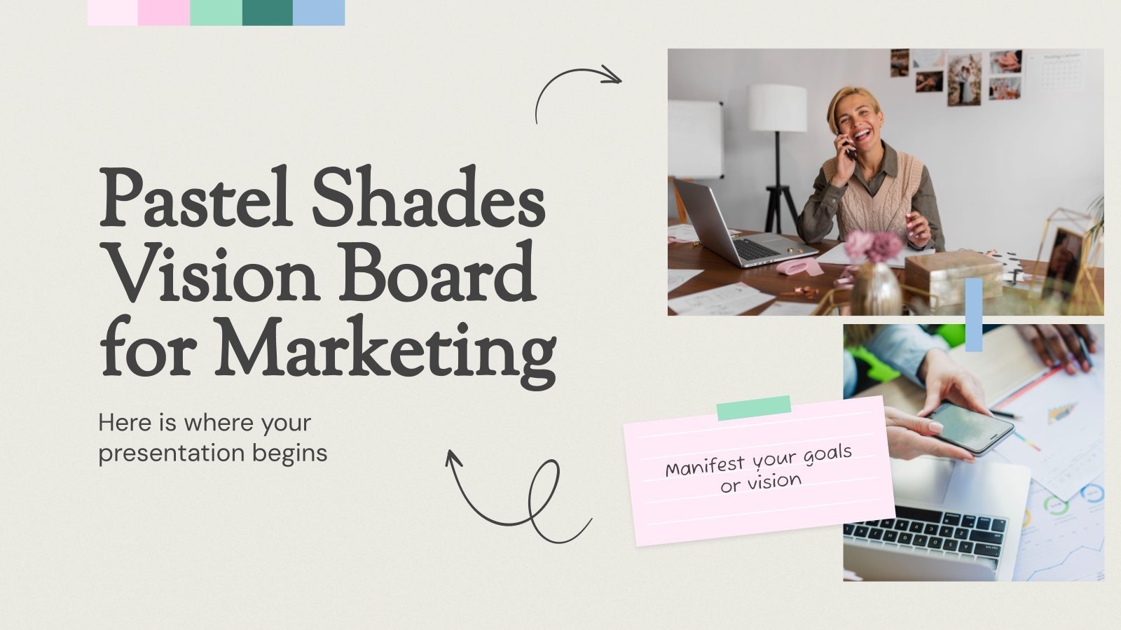 Modelos de vision board grátis para o Google Slides e PPT
