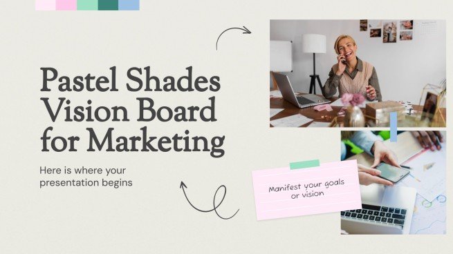 Modelos de vision board grátis para o Google Slides e PPT