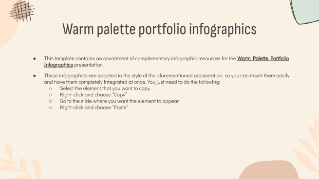 Warm Palette Portfolio Infographics | Google Slides & PPT