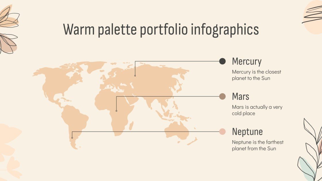 Warm Palette Portfolio Infographics | Google Slides & PPT