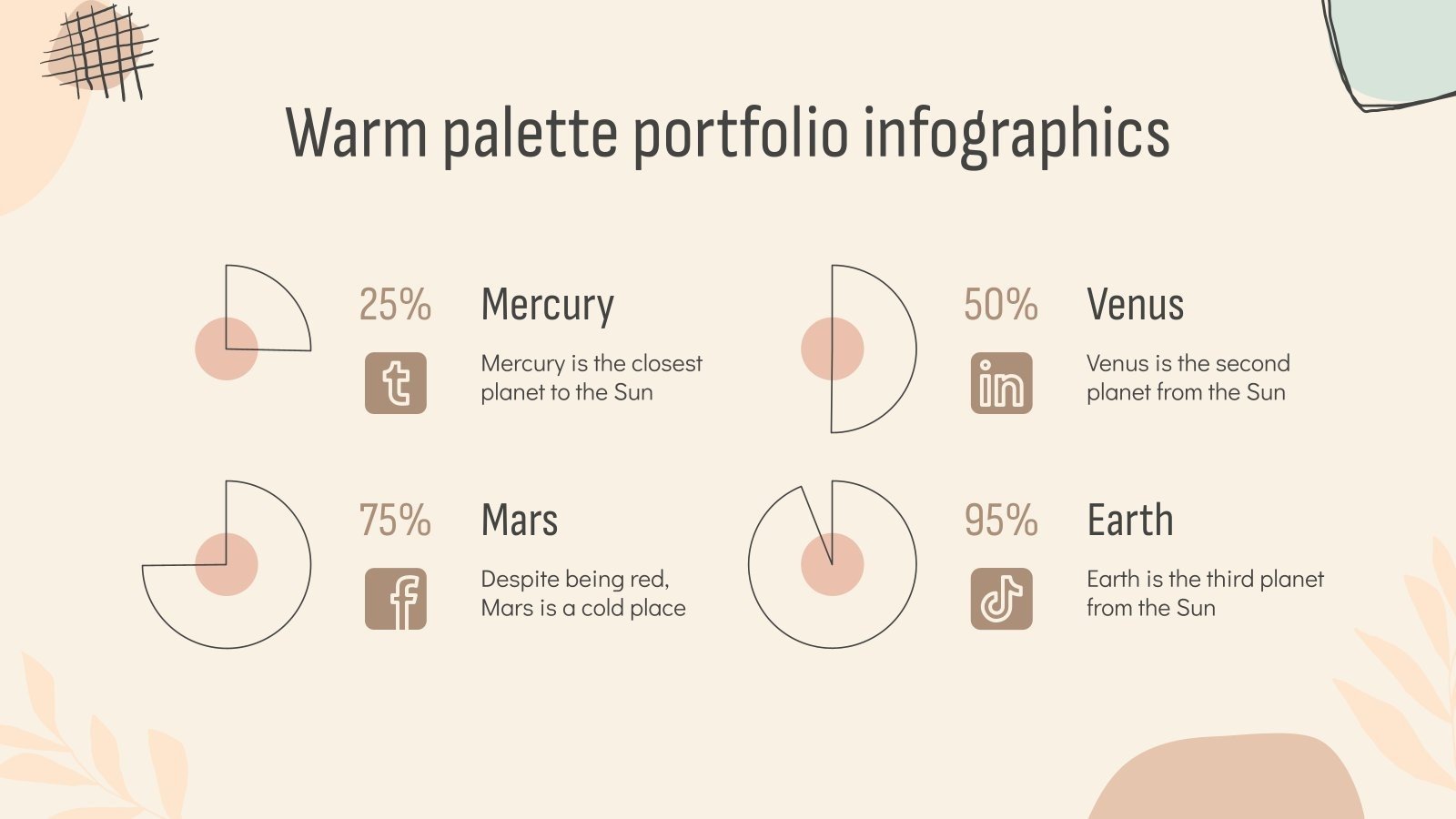Warm Palette Portfolio Infographics | Google Slides & PPT